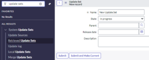 ServiceNow Update sets