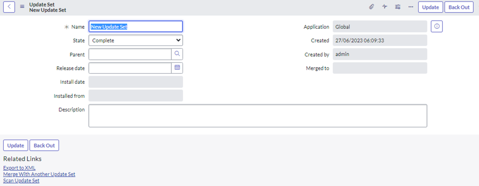 ServiceNow Update sets